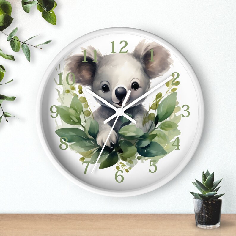 Wooden Wall Clock, Woodland Theme Wall Art, Nursery or Playroom Clock ...
