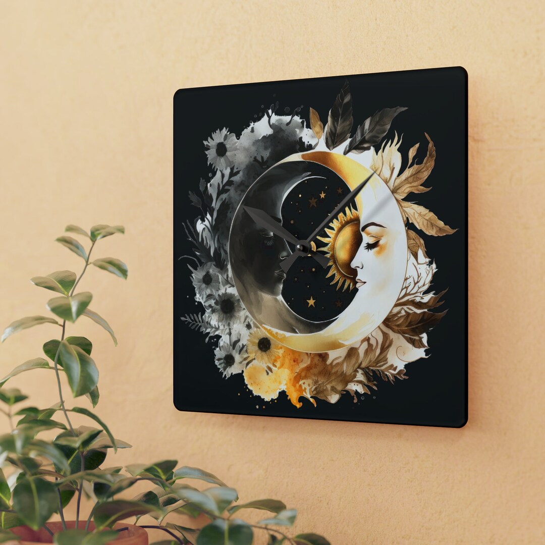 Unique Moon Clocks, Moon and Sun Clocks, Celestial Decor, Unique ...