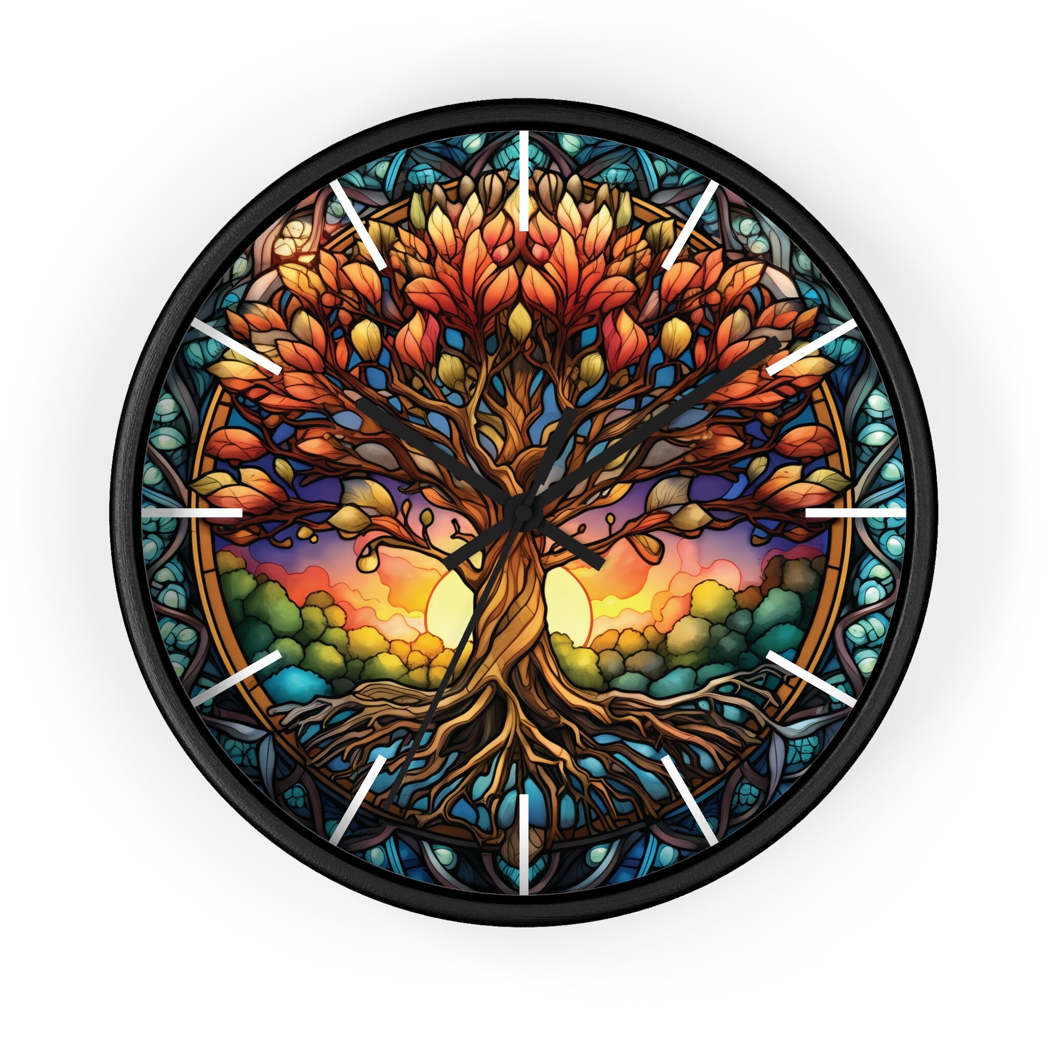 Tree of Life Clocks, Tree of Life Wall Art, Stained Glass Tree of Life ...