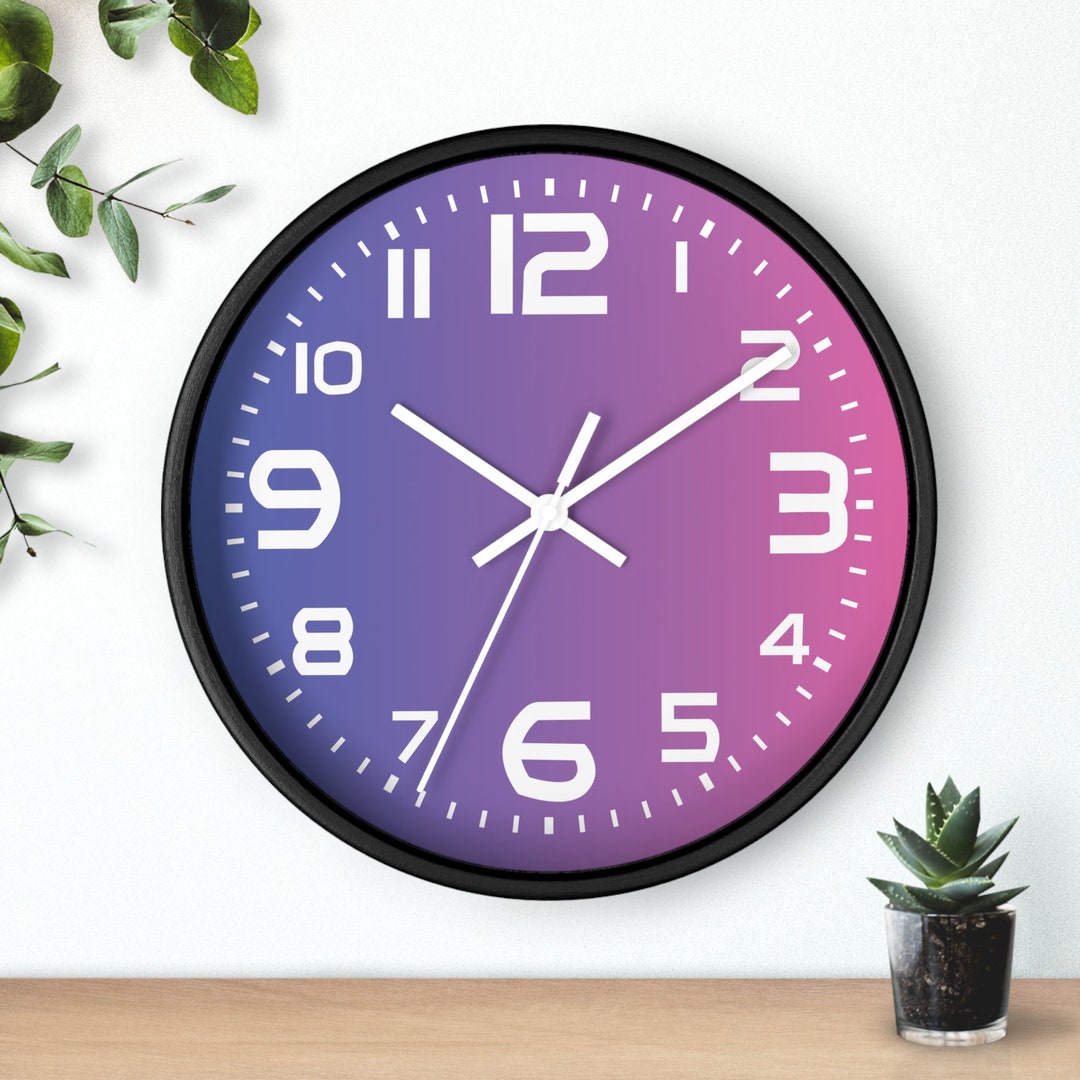 Pink Clocks, Unique Wooden Clock, Pink and Purple Clocks, Silent Clocks ...
