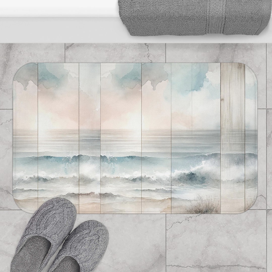 Coastal Bath Mats, Unique Personalized Bathroom Decor, Bathroom Home ...