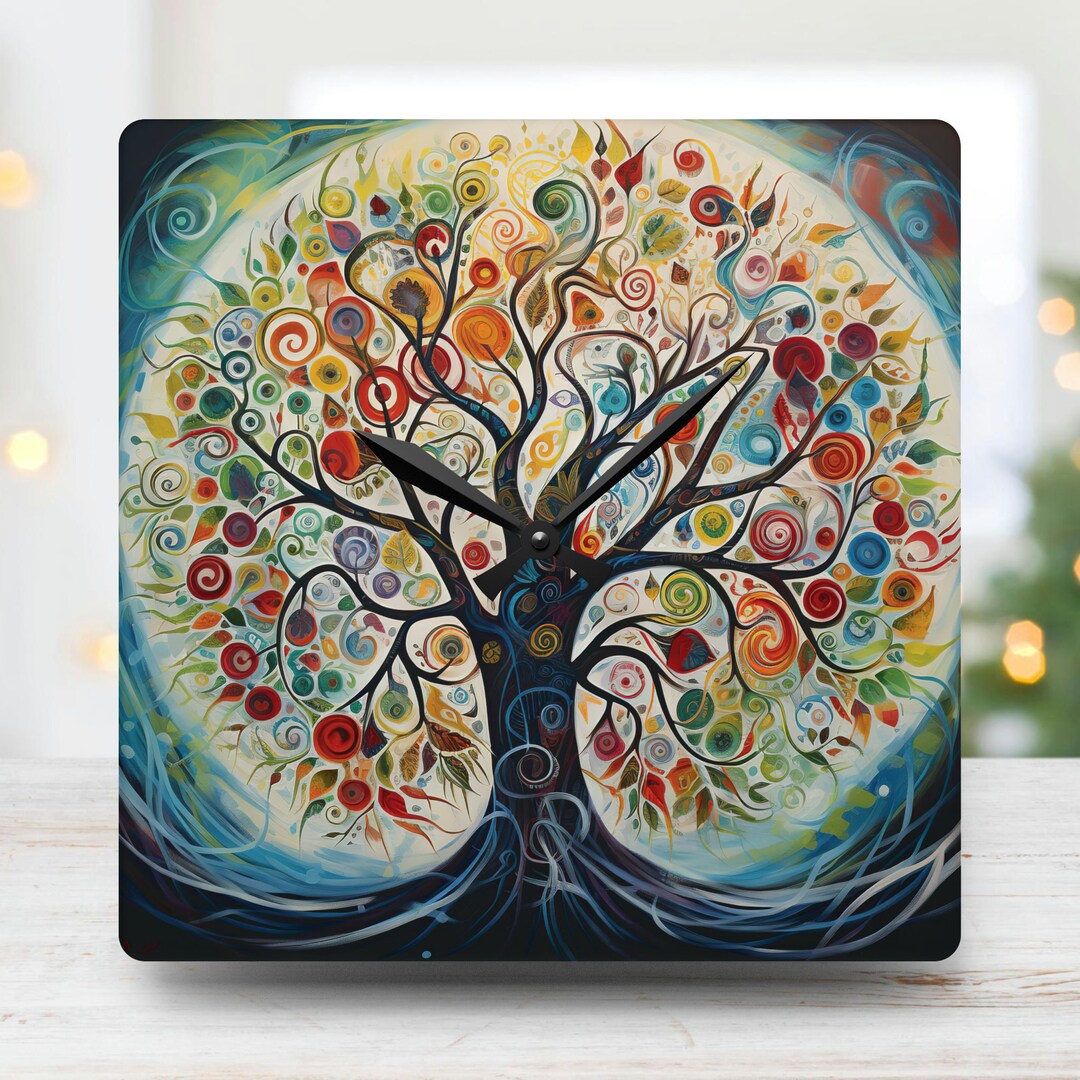 Tree of Life Wall Clock, Whimsical Clock, Spiritual Tree Clock ...