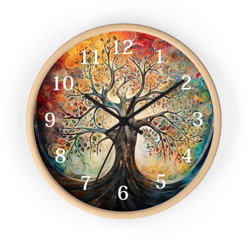 Wooden Wall Clock, Tree of Life Clock, Abstract Tree of Life Art ...