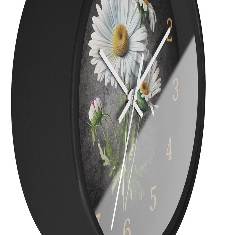 Wooden Wall Clock, Daisy Wall Clock, April Birth Month Flower, Wall ...