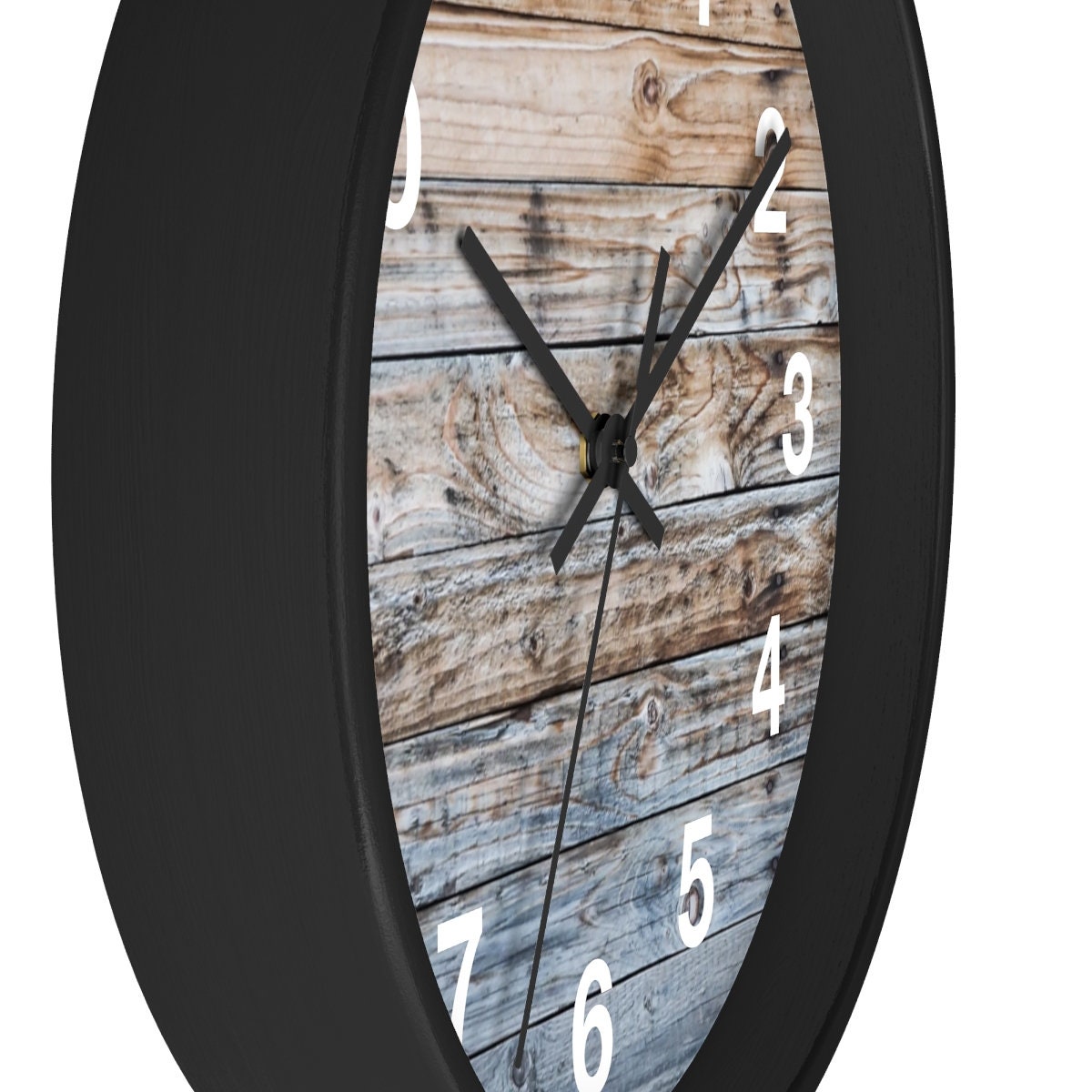 Wooden Wall Clock With Numbers, Farmhouse Wooden Clock, Weathered Fence ...