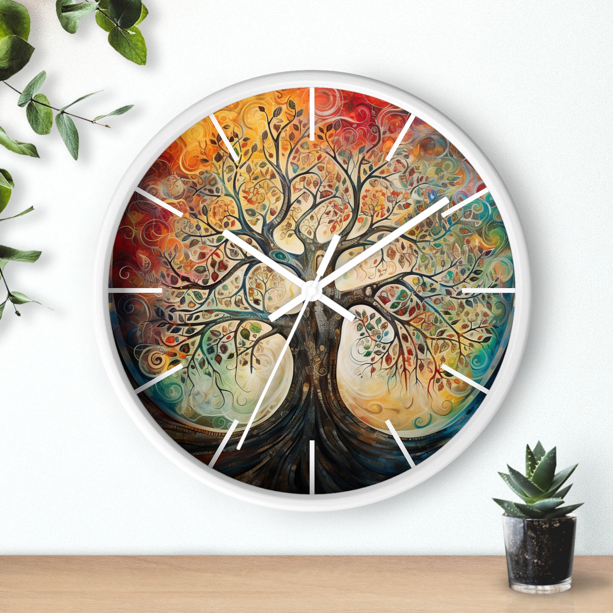 Wooden Wall Clock, Tree of Life Clock, Abstract Tree of Life Art ...
