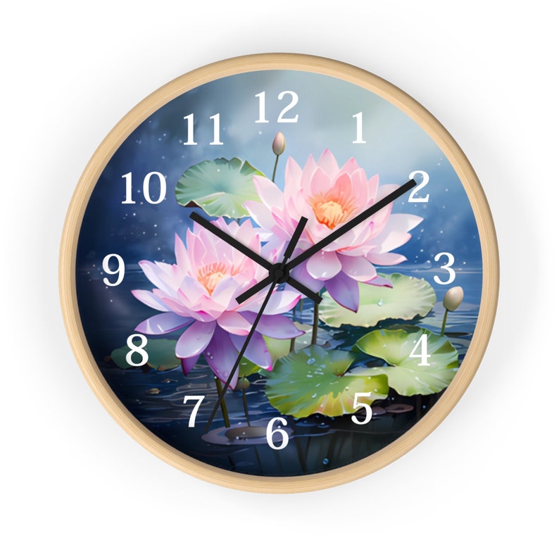 Lotus Flower Wooden Wall Clock, Botanical Art Home Decor - Etsy