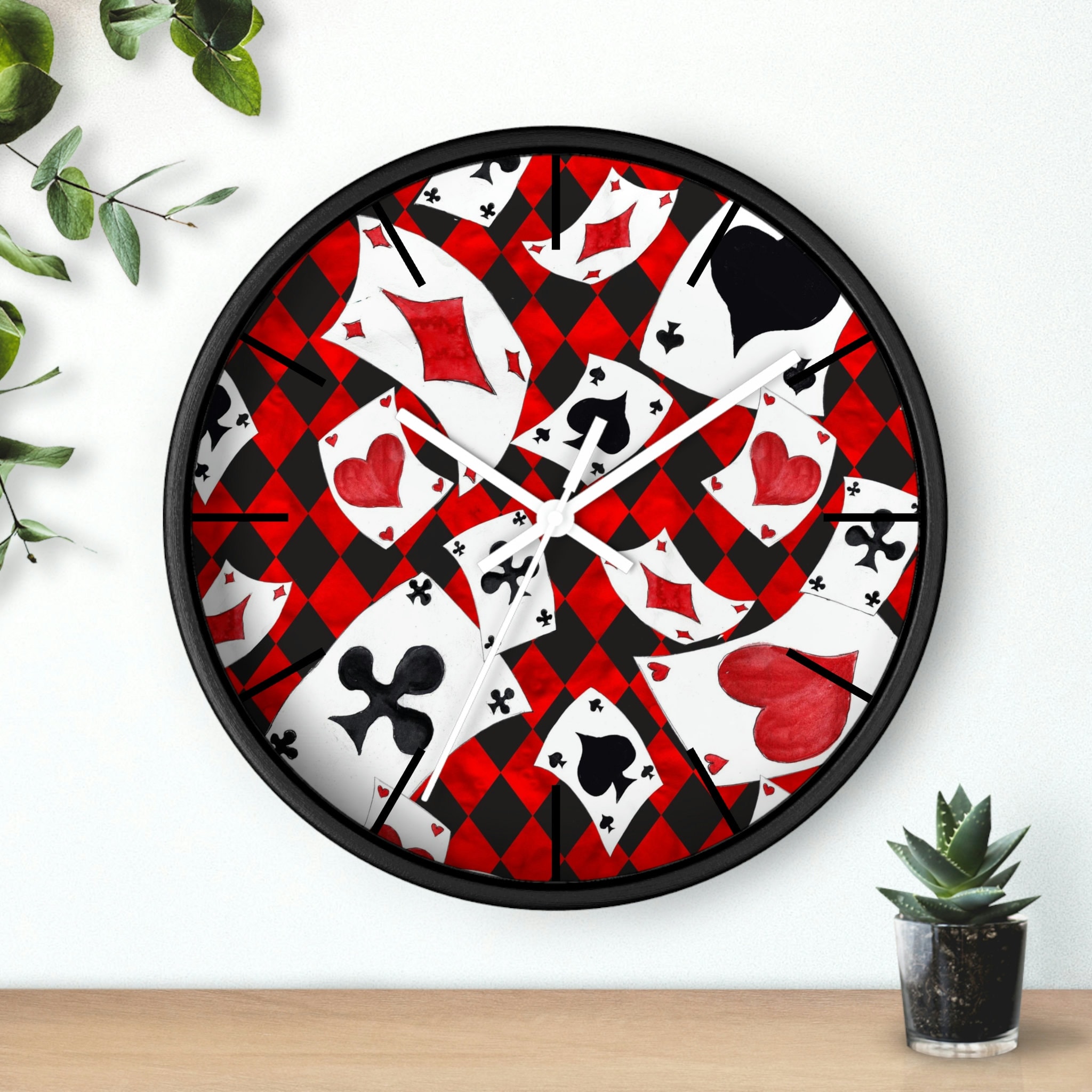 Unique Wooden Clocks, Alice in Wonderland Clock, Queen of Hearts ...