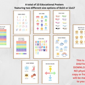 10 Bilingual Educational Posters for Kids in Spanish/english READY TO ...