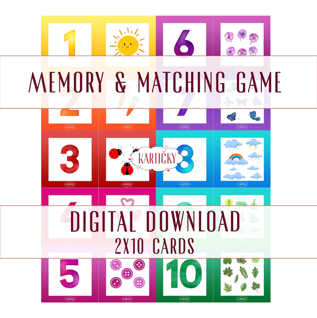 Number Matching, Memory Flashcards, Printable Learning Number, Number ...