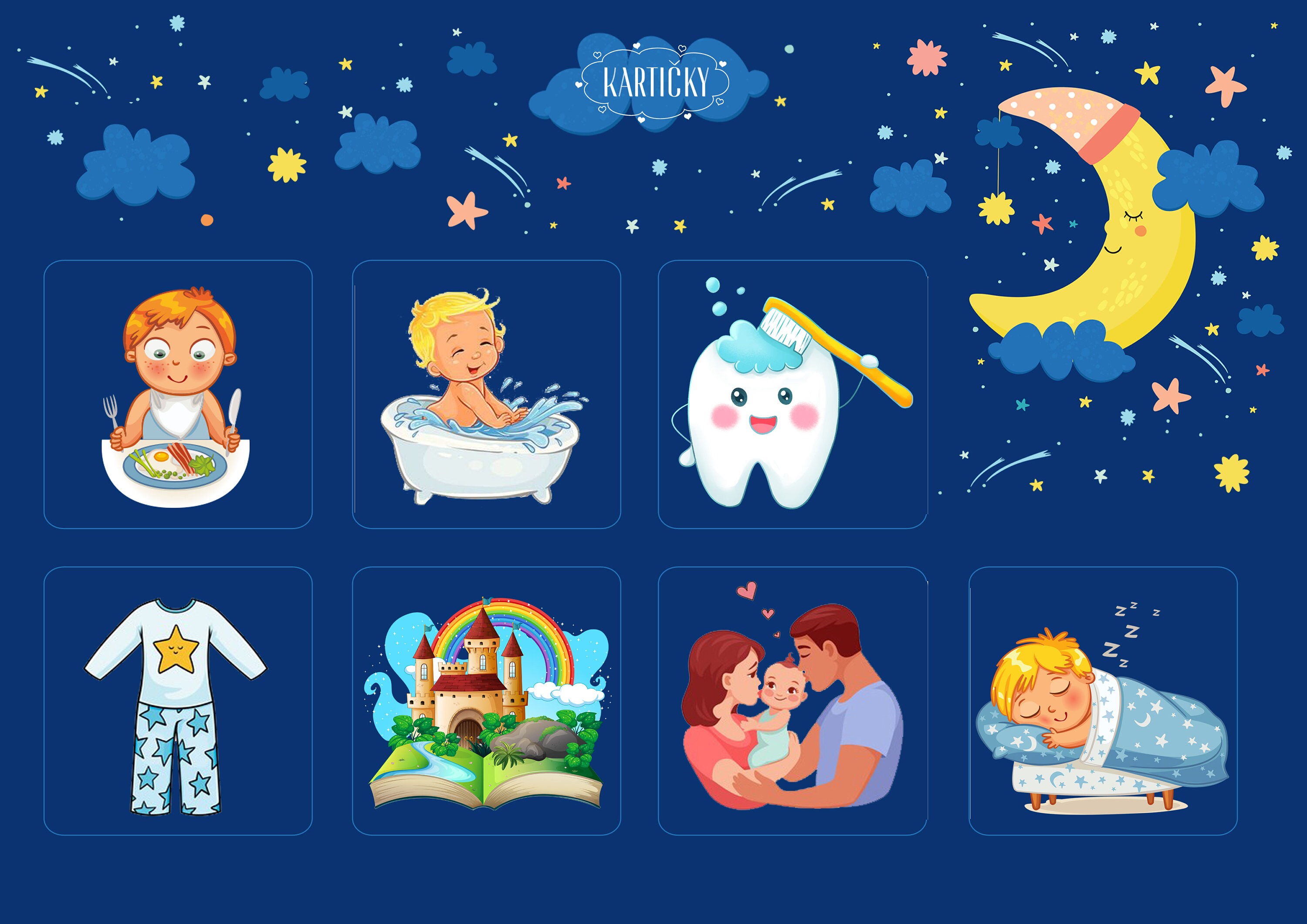 Printable BOY Routine Chart, Daily Visual Schedule for Kids, Morning ...