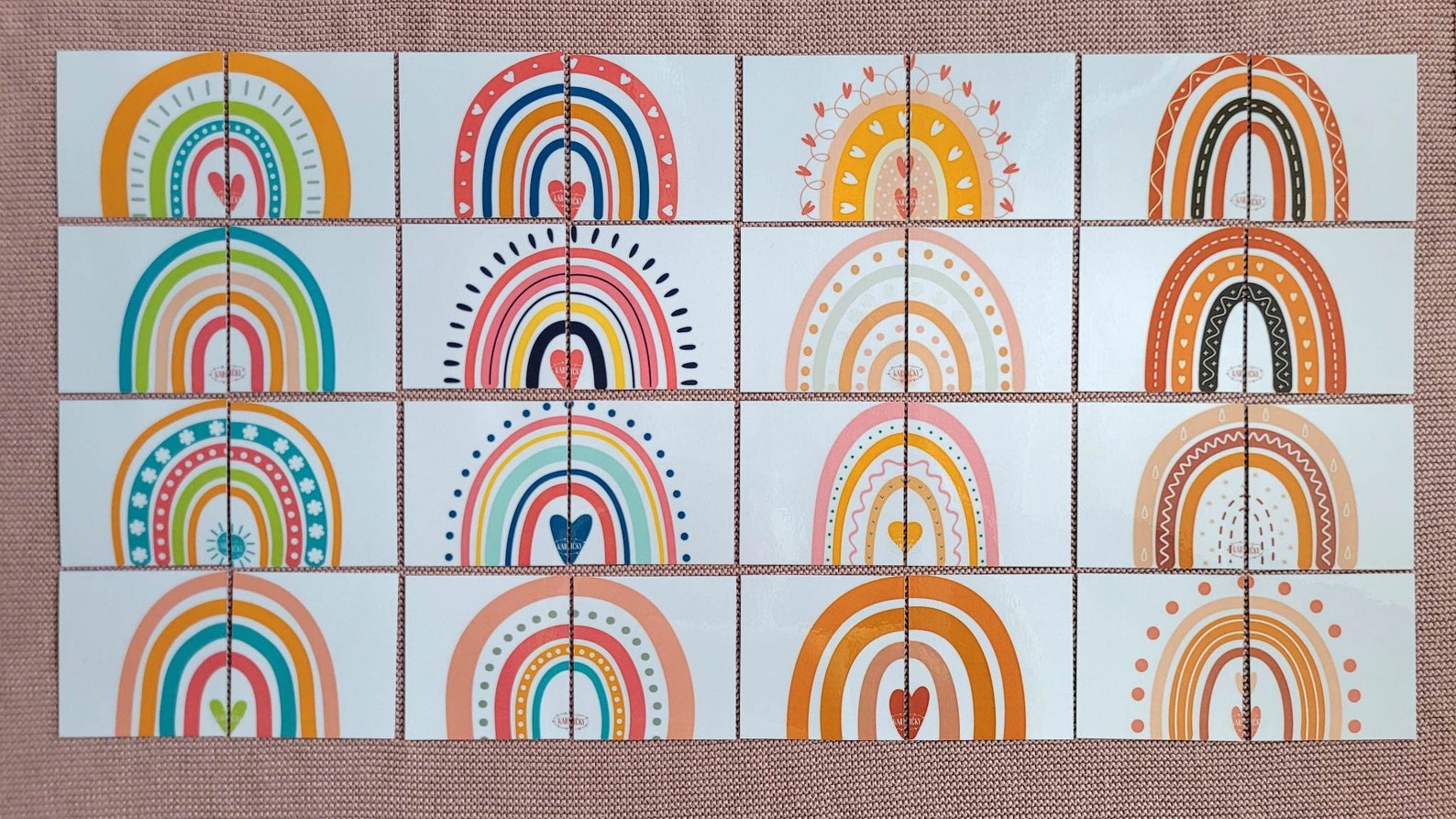 Printable Rainbow Matching Game, Preschool Activity, Matching Rainbow ...