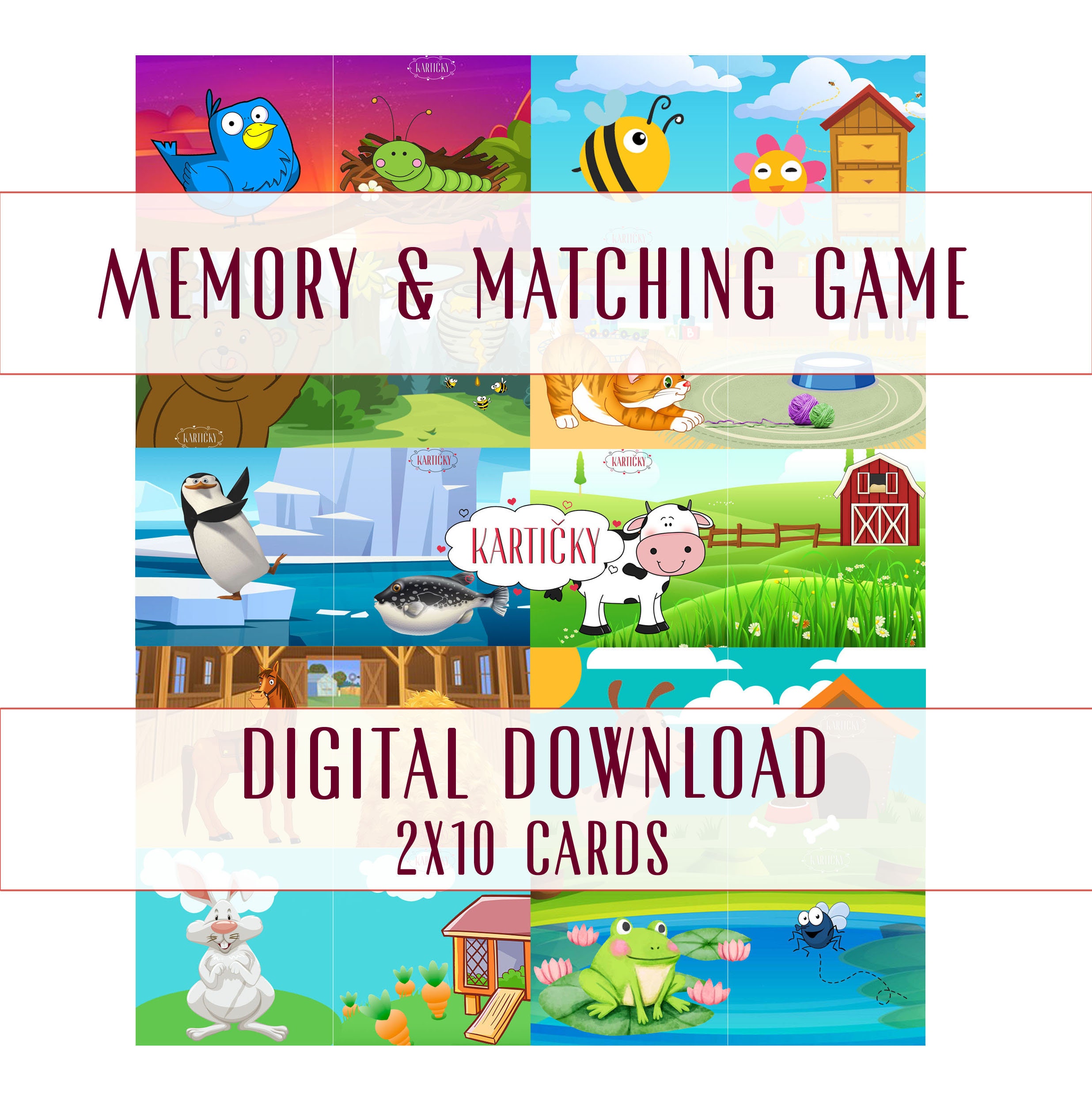 Printable Animal Matching Memory Game, What Animals Eat, Matching Game ...