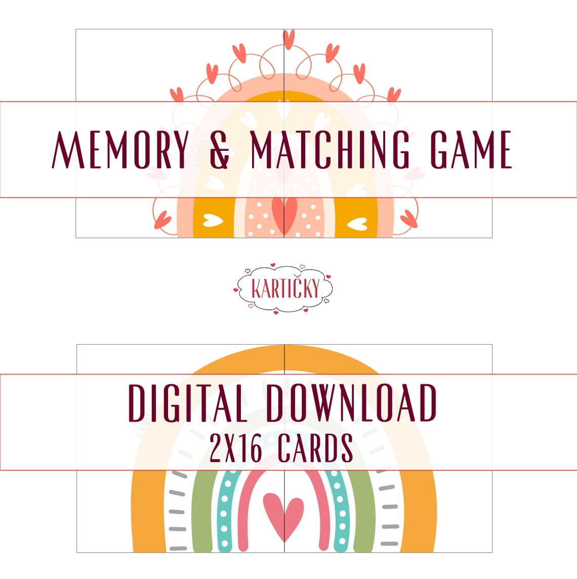 Printable Rainbow Matching Game, Preschool Activity, Matching Rainbow ...