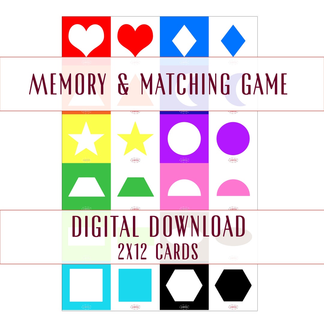 Printable Colors and Shapes Matching Game, Memory Flashcards, Printable ...