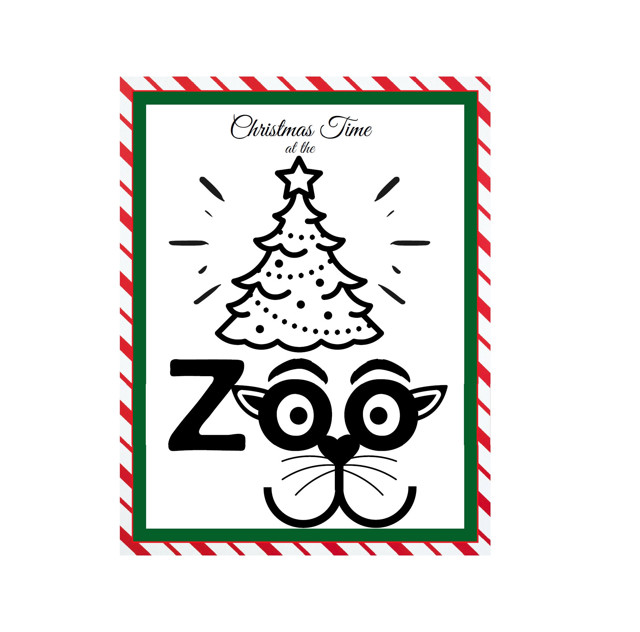 Christmas at the Zoo - Children's Printable Coloring Book - Coloring ...