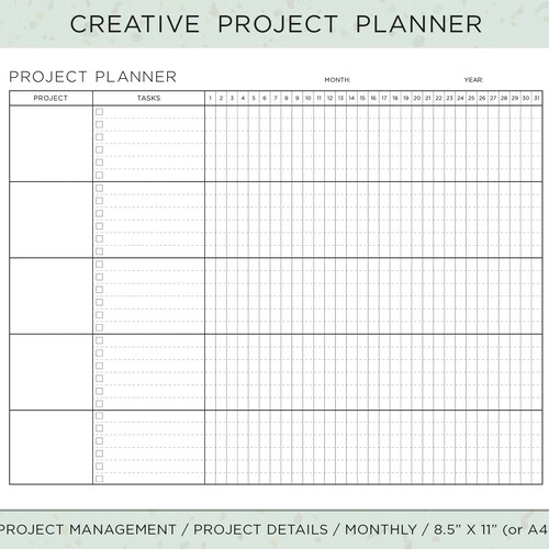 Creative Project Printable Planner Minimalist Light - Etsy