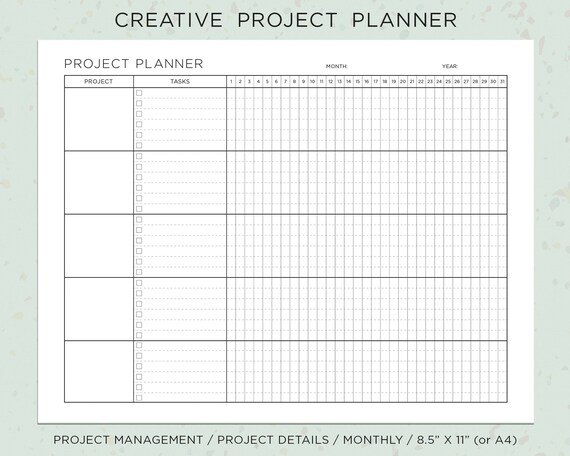 Creative Project Printable Planner Minimalist Light - Etsy