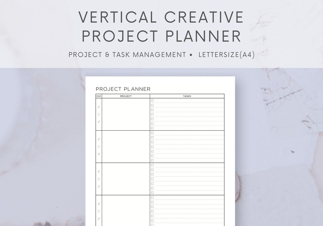 Vertical Creative Project Printable Planner Project Agenda 8.5 X 11 ...