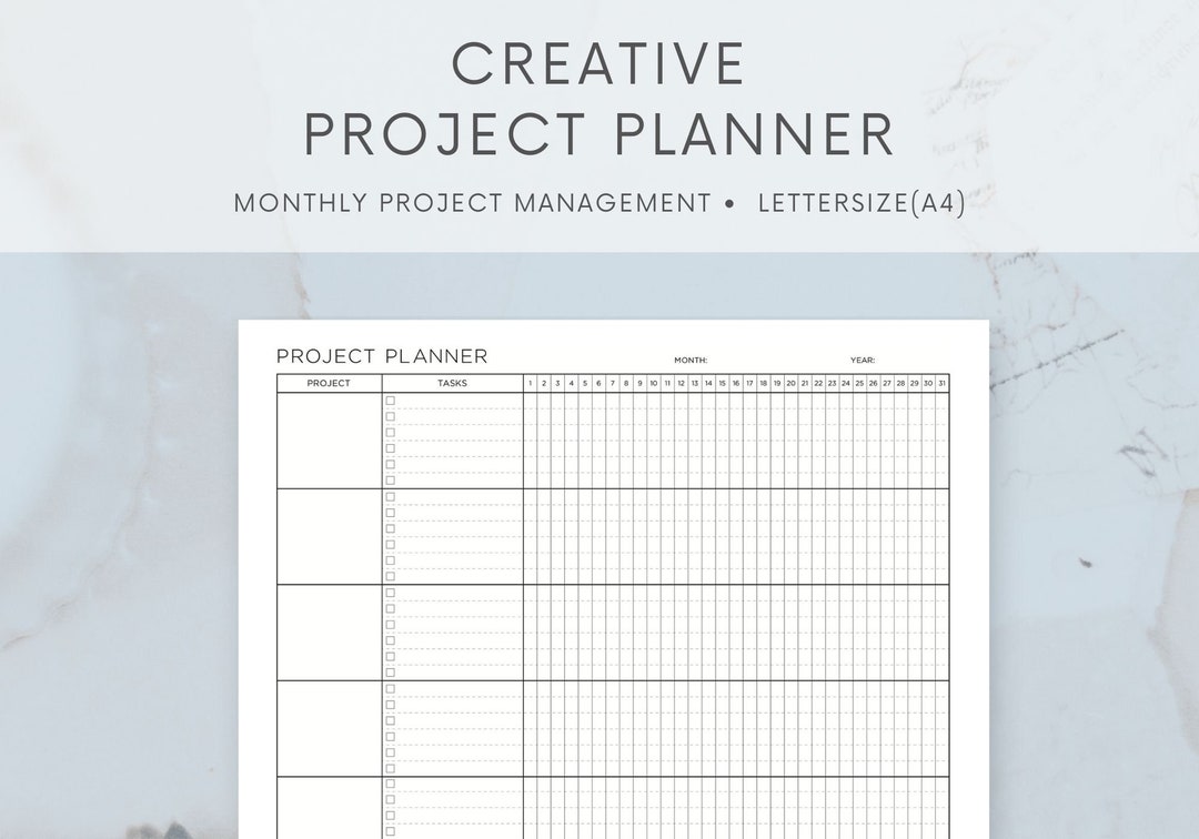 Creative Project Printable Planner | Minimalist - Light | Monthly ...
