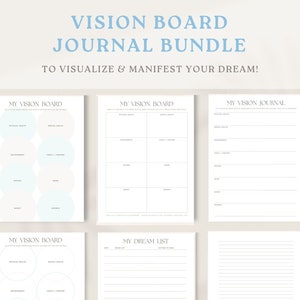 Vision Board Visualization Bundle Printable Vision Journal Dream List ...