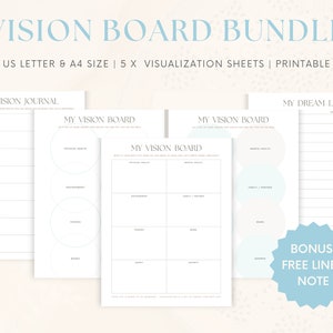 Vision Board Visualization Bundle Printable Vision Journal Dream List ...