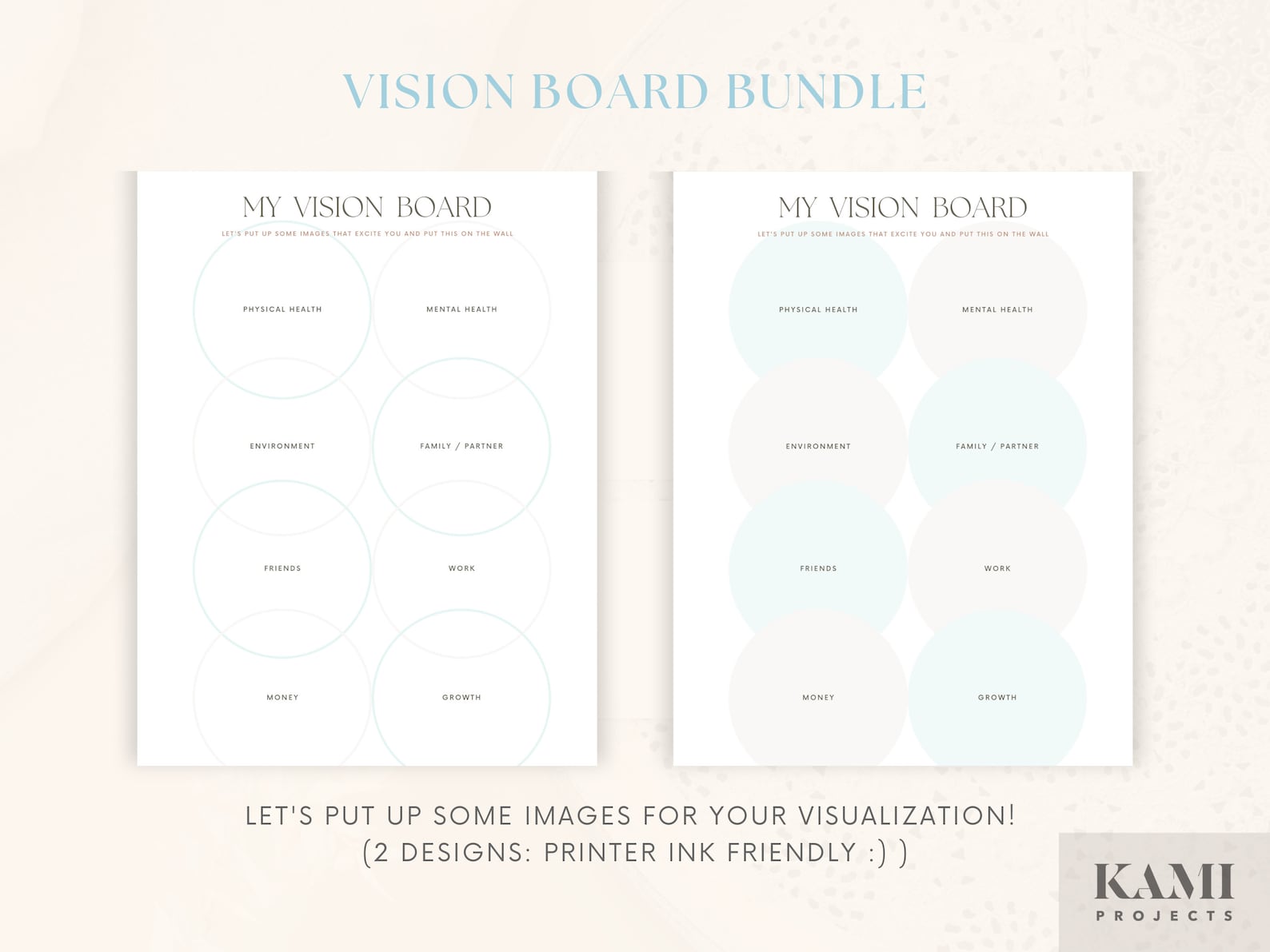 Vision Board Visualization Bundle Printable Vision Journal Dream List ...