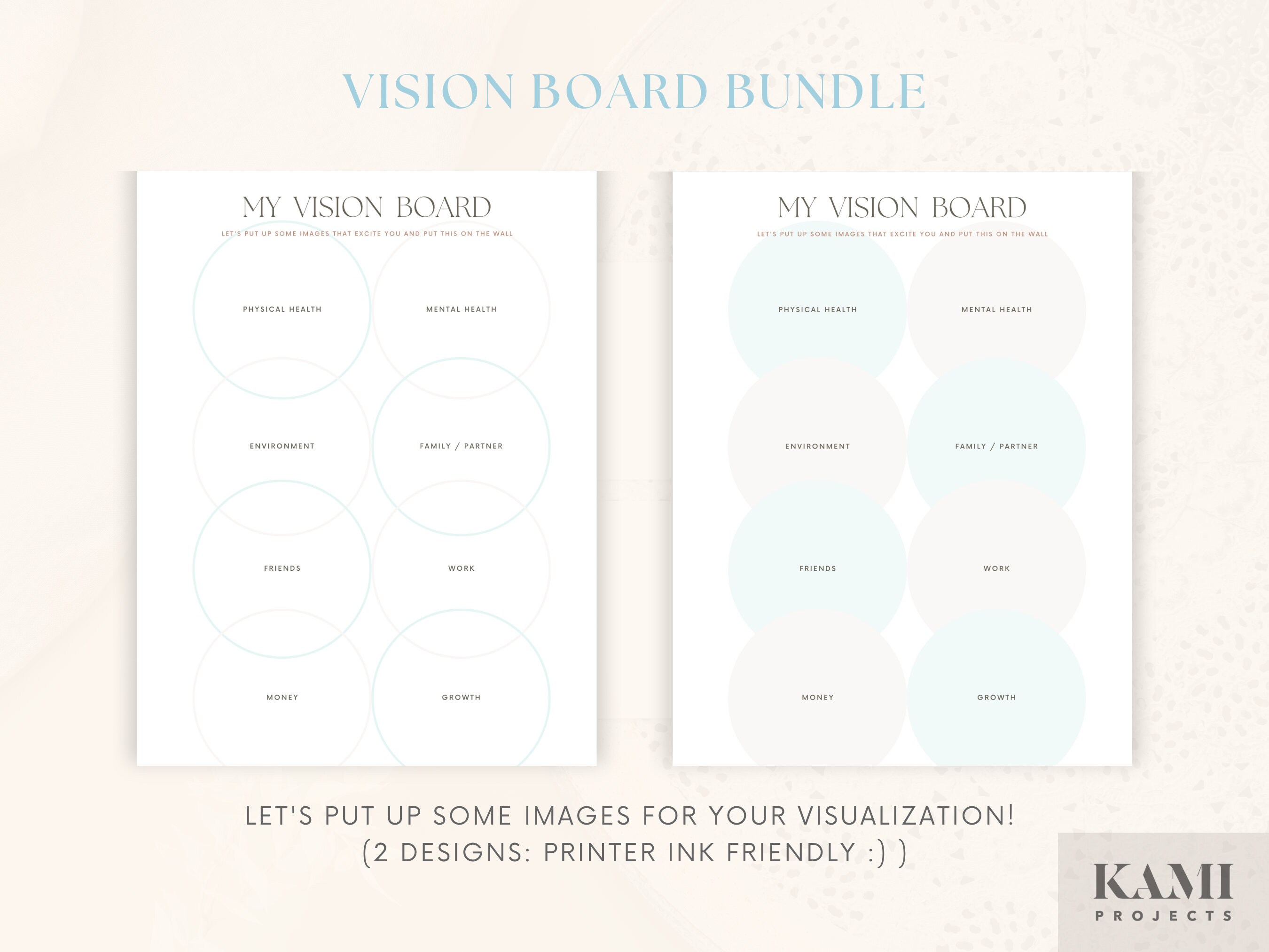 Vision Board Visualization Bundle Printable Vision Journal Dream List ...