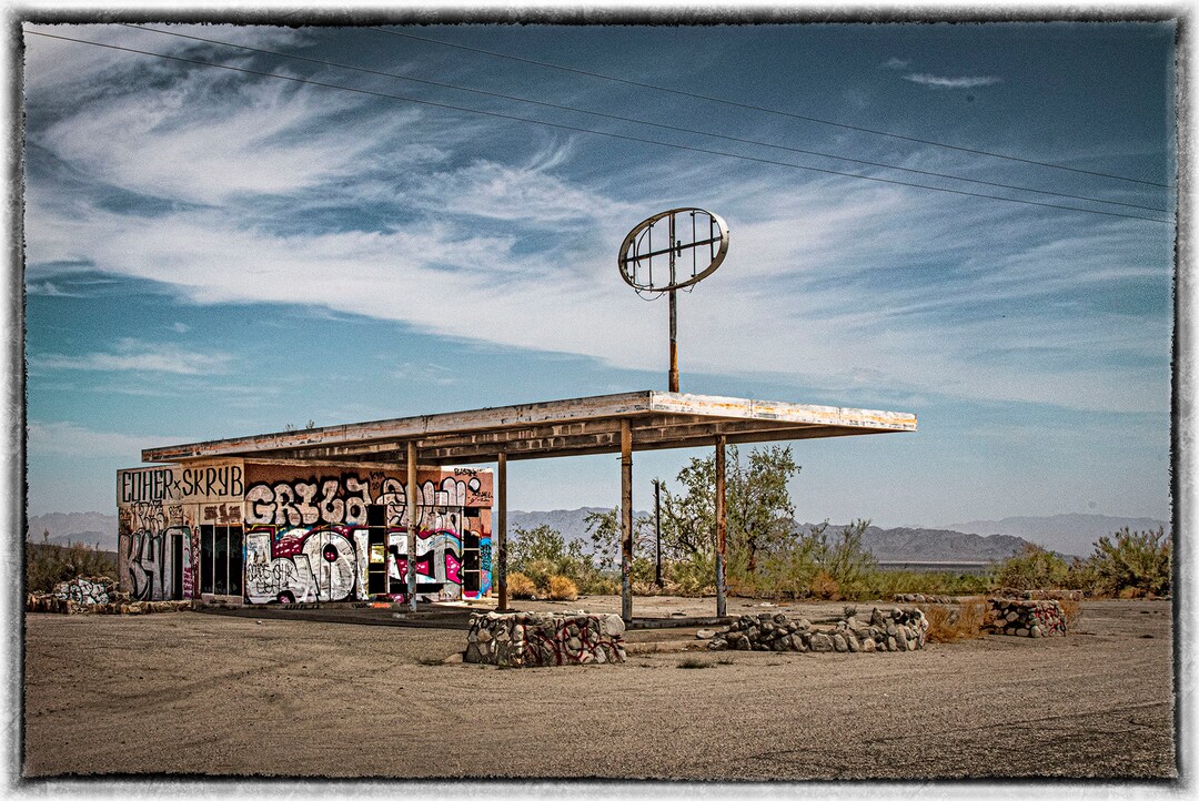 Service Station - Interstate 10 Between Blythe & Indio - 11x17" Color ...