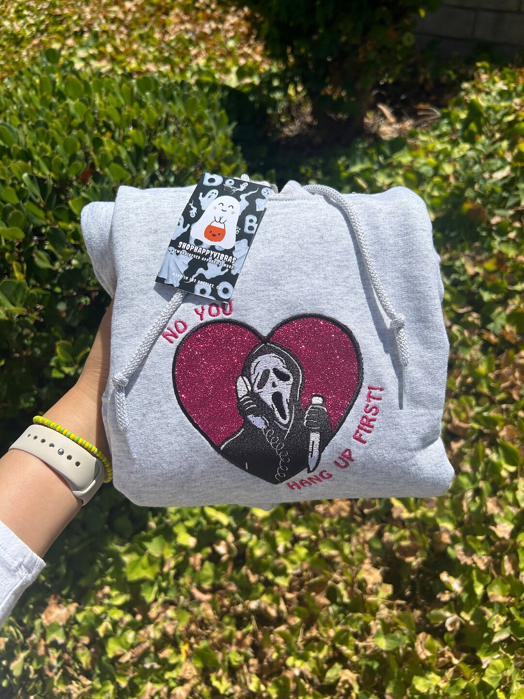 Scary Ghost Hoodie Sweater Horror Scream Ghost Embroidered Sweater ...