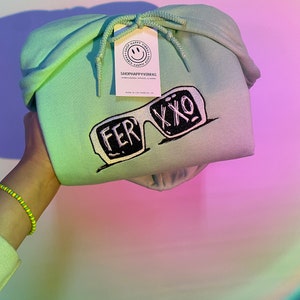 Ferxxo Feid Embroidered Hoodie - Ferxxo Gafas Concert Hoodie - Feid ...