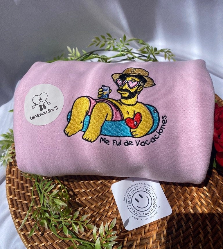 Me Fui De Vacaciones Bad Bunny Simpsons Un Verano Sin Ti Embroidered ...
