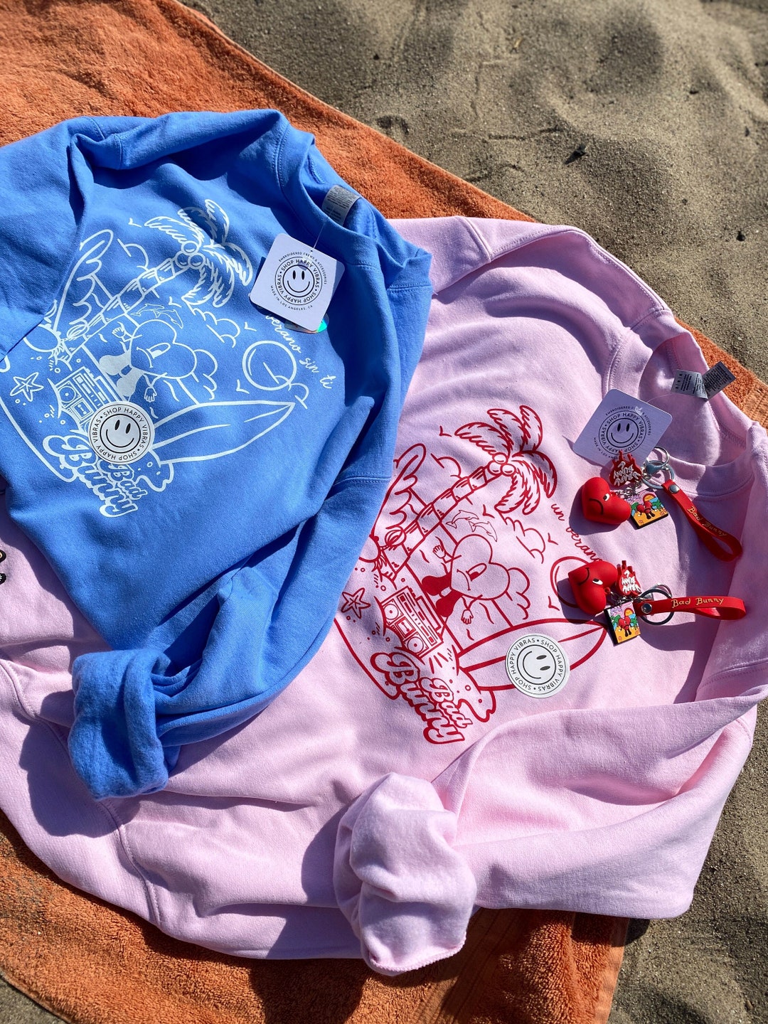 Benito Cloud Blue and Pink UVST Crewneck - Un Verano Sin Ti Crewneck ...