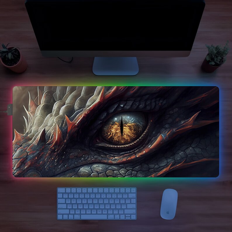 Custom Desk Mat Personalized Gaming Mouse Pad LED With - Etsy