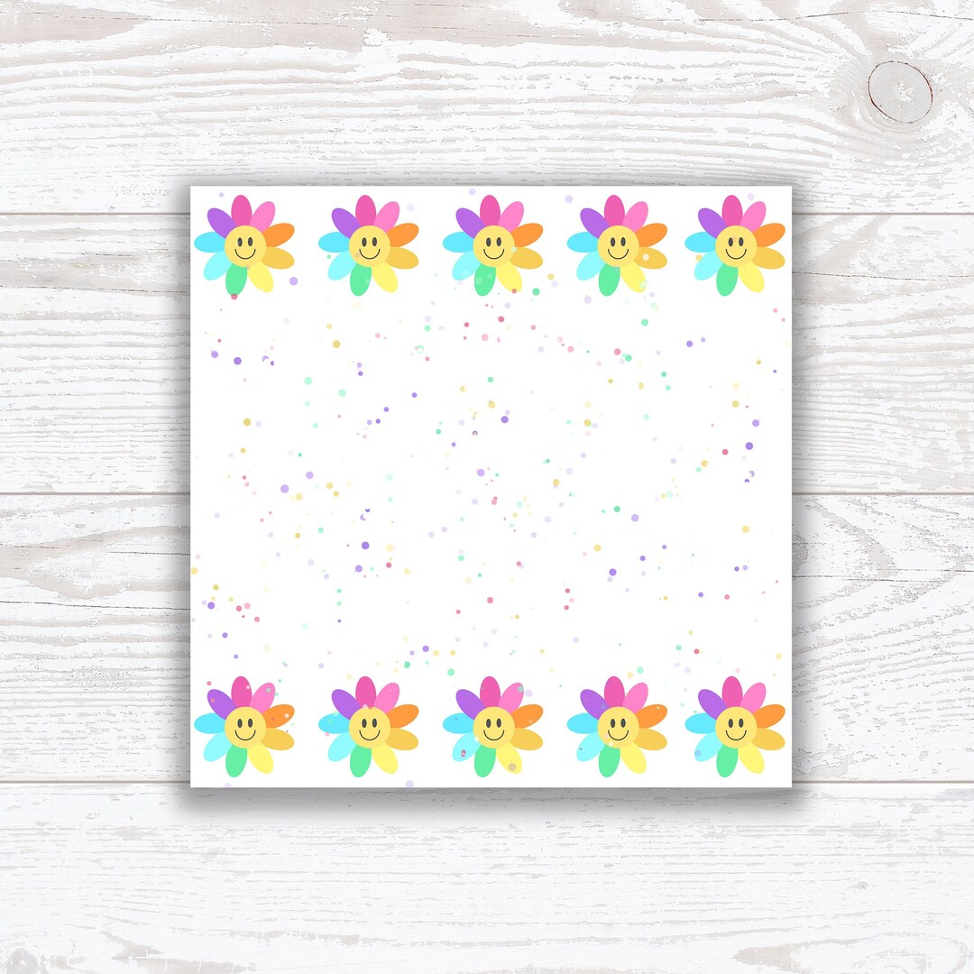 Rainbow Happy Face Memo Pad Happy Face Notepad Handmade Memo - Etsy