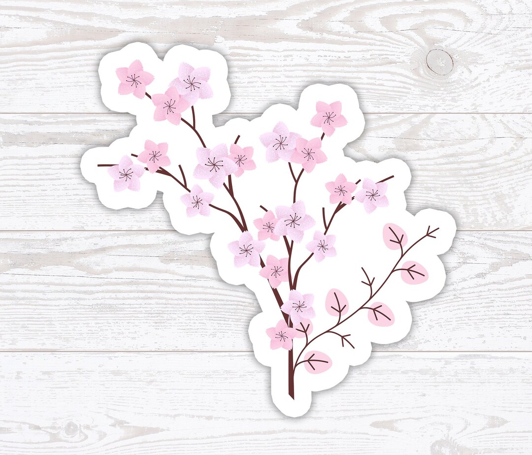 Sakura Cherry Blossoms, Vinyl Sticker, Japanese Cherry Blossoms, Spring ...