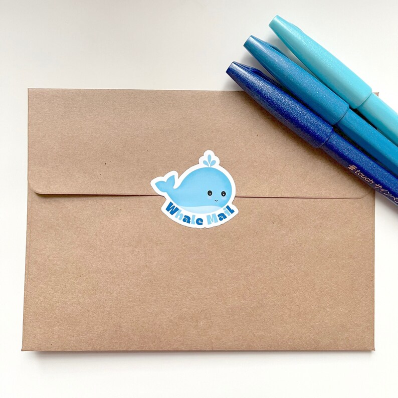 Whale Happy Mail Sticker, Whale Mail Packaging Sticker, Mailing Sticker ...