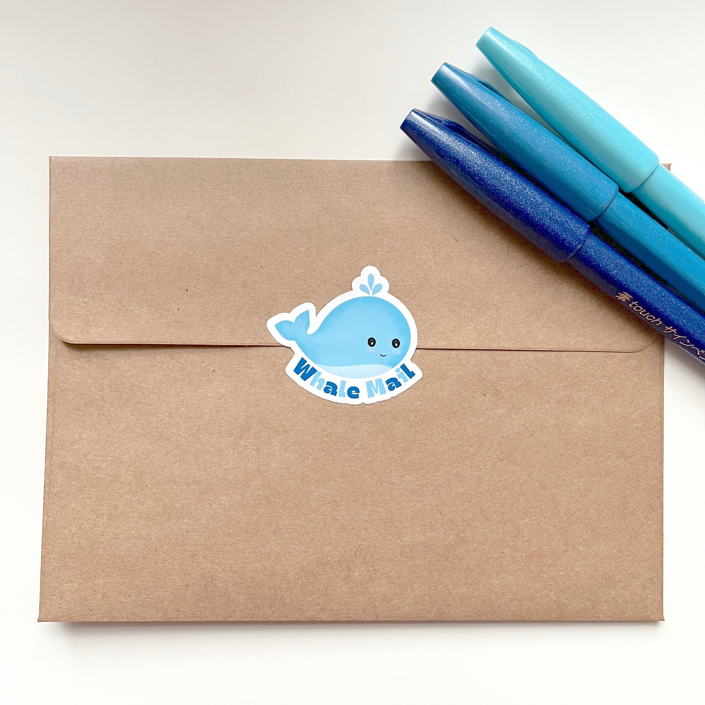 Whale Happy Mail Sticker, Whale Mail Packaging Sticker, Mailing Sticker ...