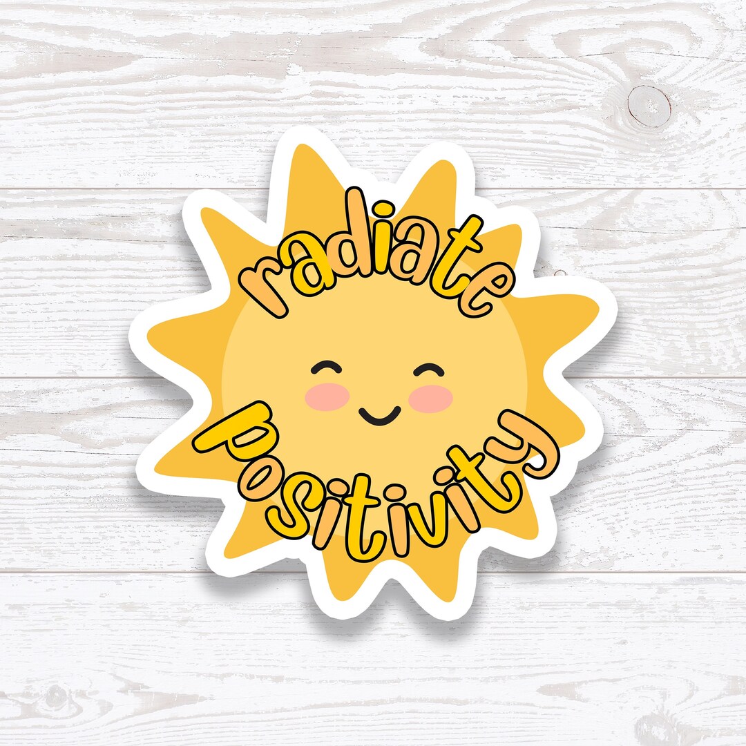 Radiate Positivity Sun Vinyl Sticker, Bright Sunny Happy Sun Sticker ...