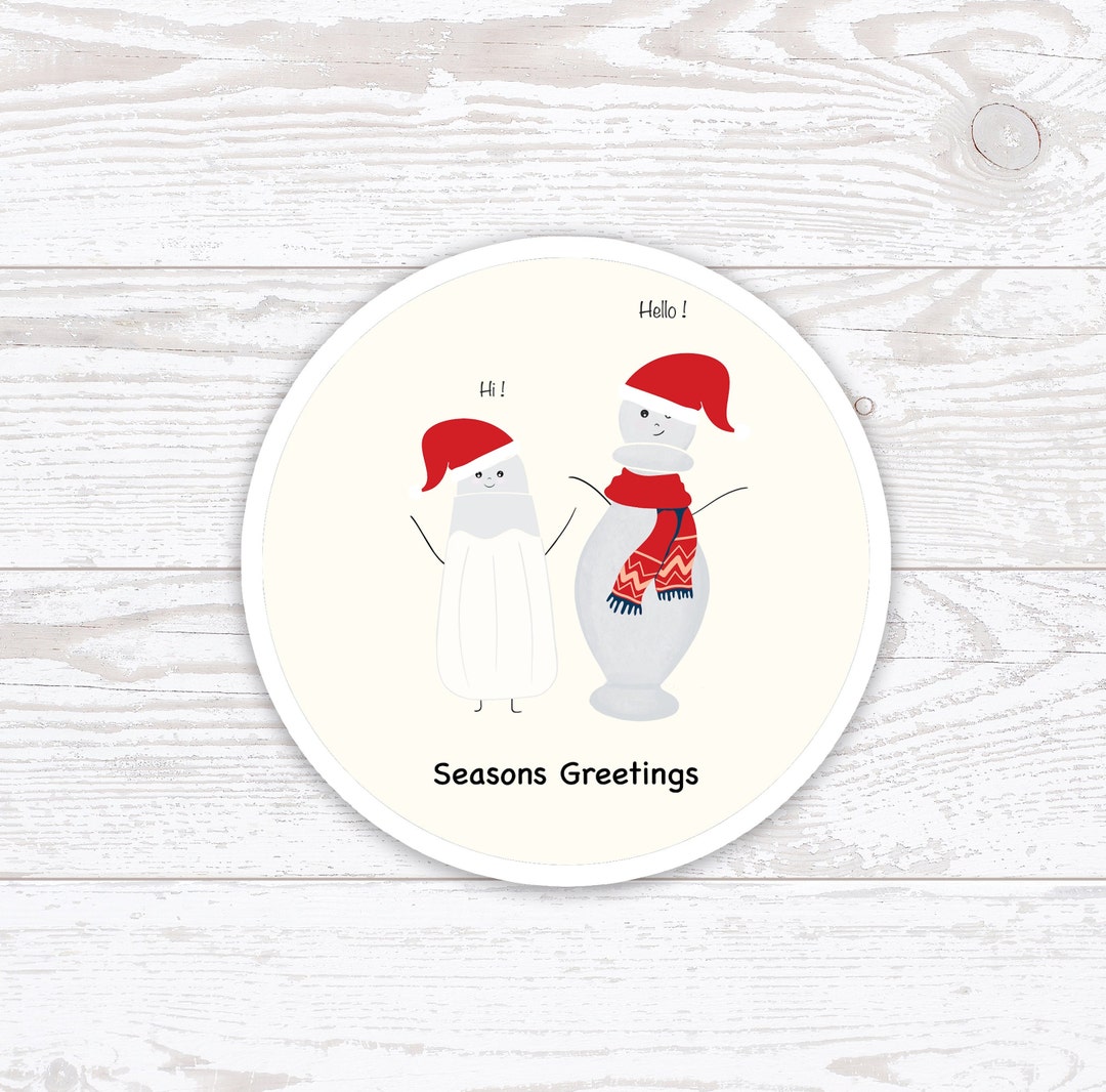 Seasons Greetings Salt and Pepper, Punny Christmas Sticker, Salt N ...