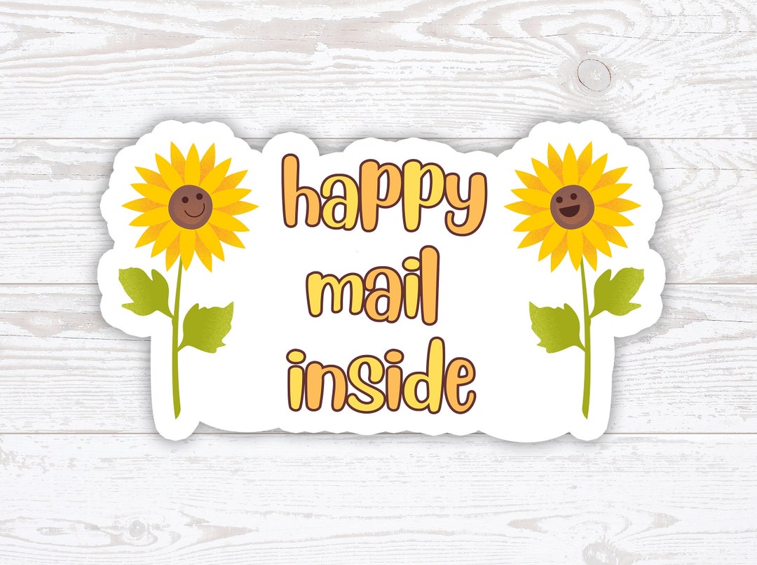 Sunflower Happy Mail Sticker, Sunflower Happy Mail Packaging Sticker ...