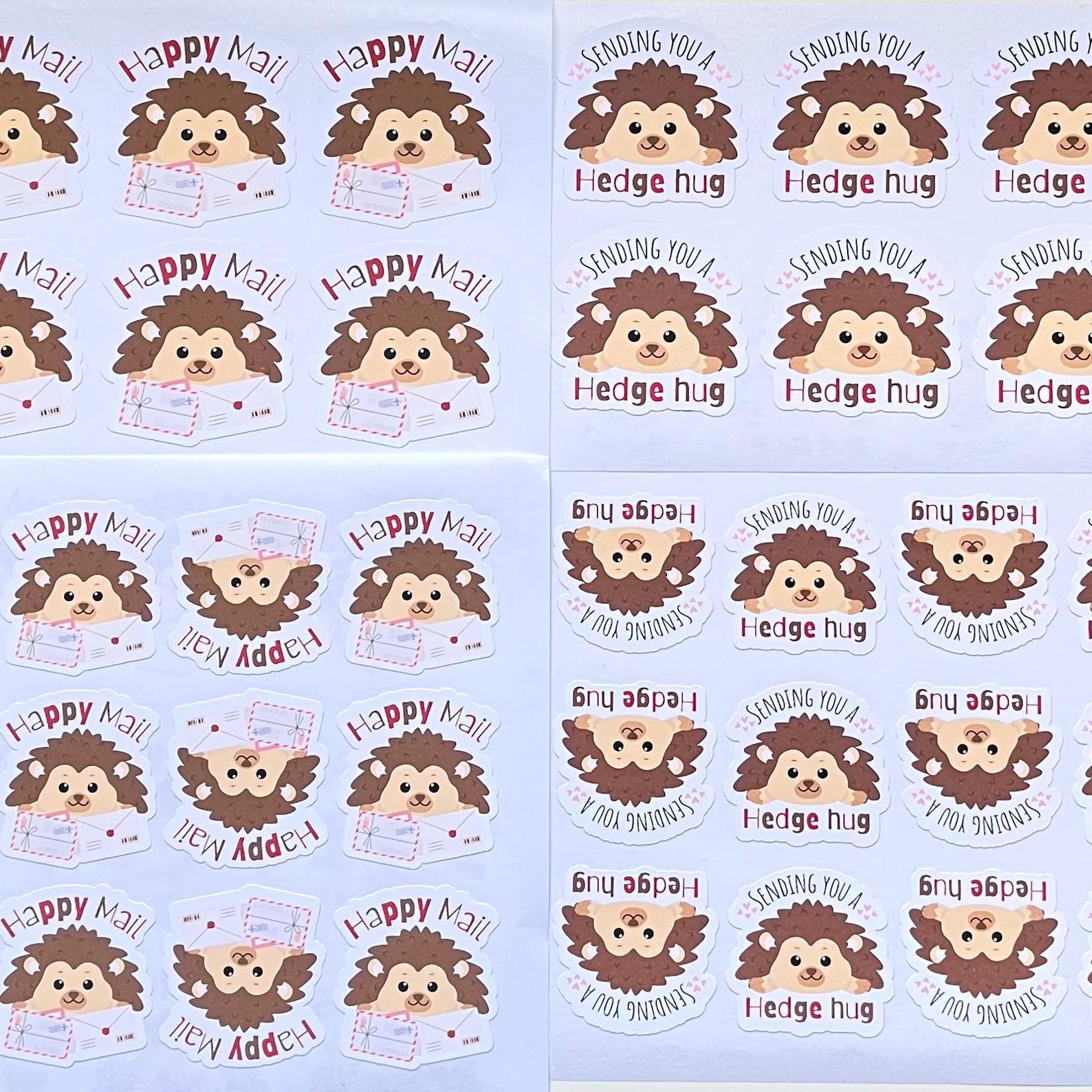 Happy Mail Packaging Label Sticker, Cute Hedgehog, Happy Mail Stickers ...