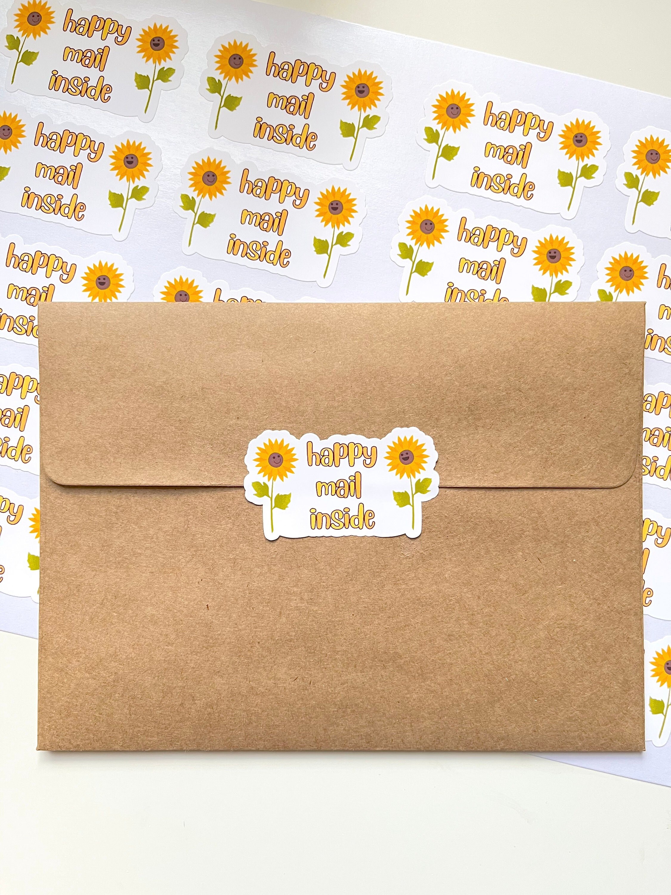 Sunflower Happy Mail Sticker, Sunflower Happy Mail Packaging Sticker ...