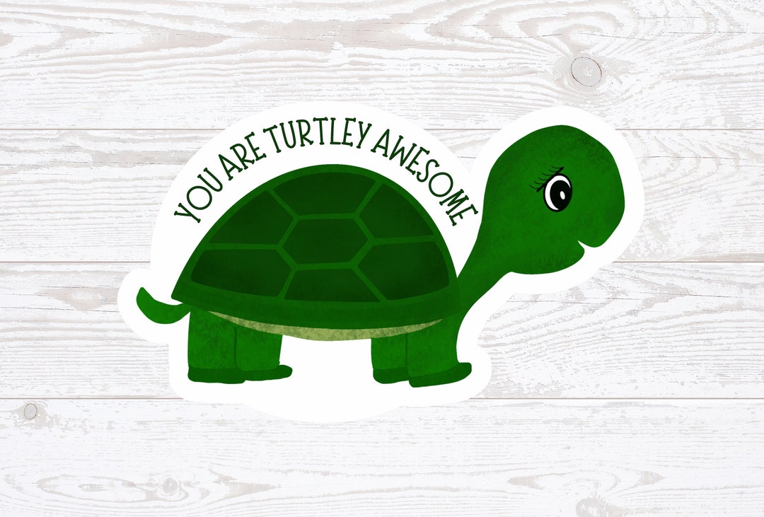 You Are Turtley Awesome Vinyl Sticker, You Are Totally Awesome, Cute ...