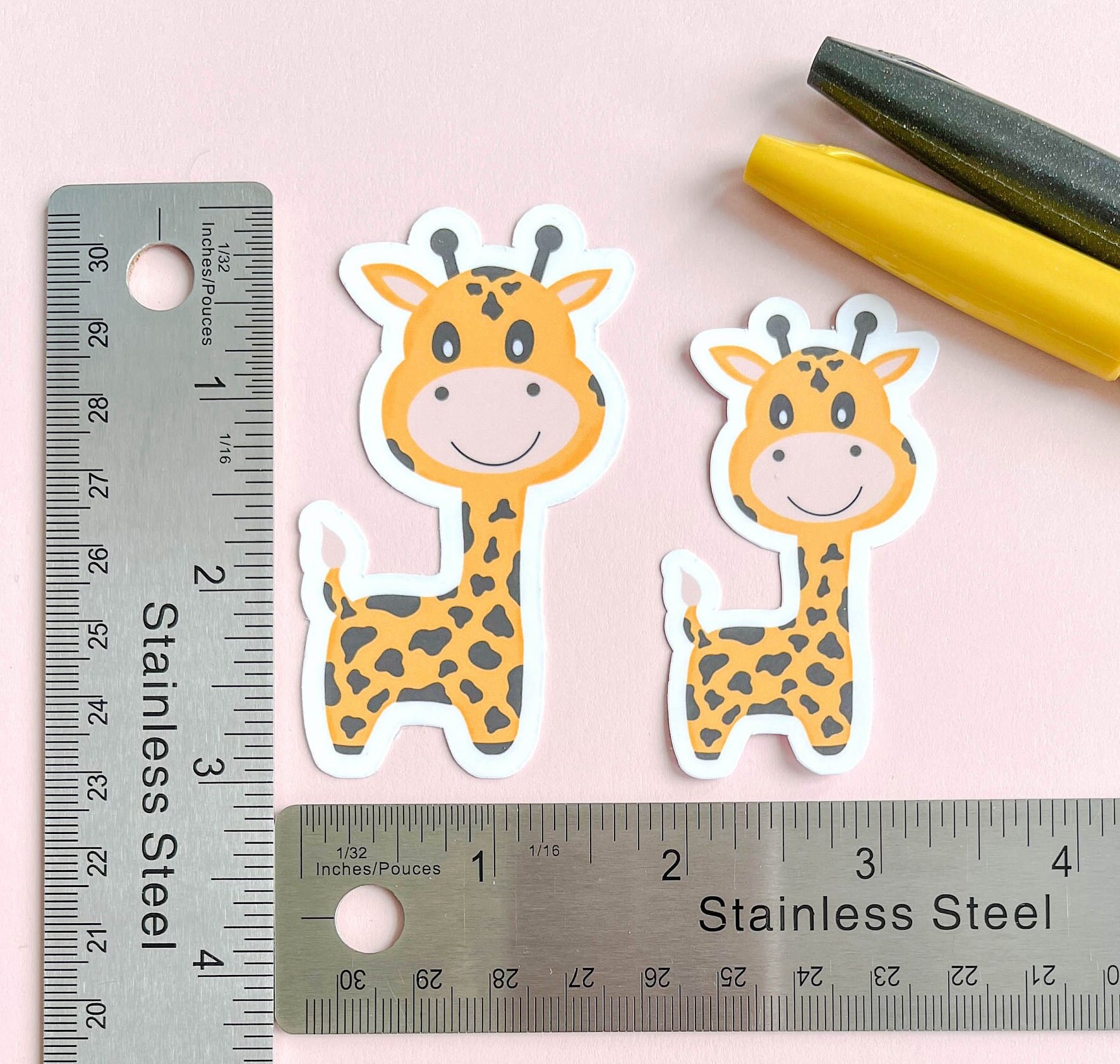 Cute Baby Giraffe Laminated Vinyl Sticker. Die Cut Sticker, Cute Tall ...
