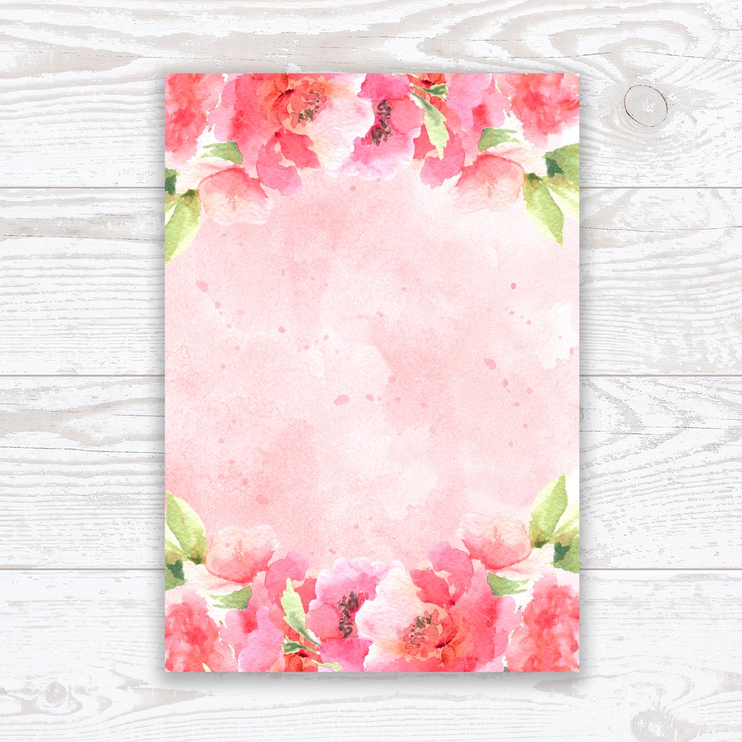 Pretty Pink Floral Memo Pad or Memo Sheets, Pretty Pink Floral Notepad ...