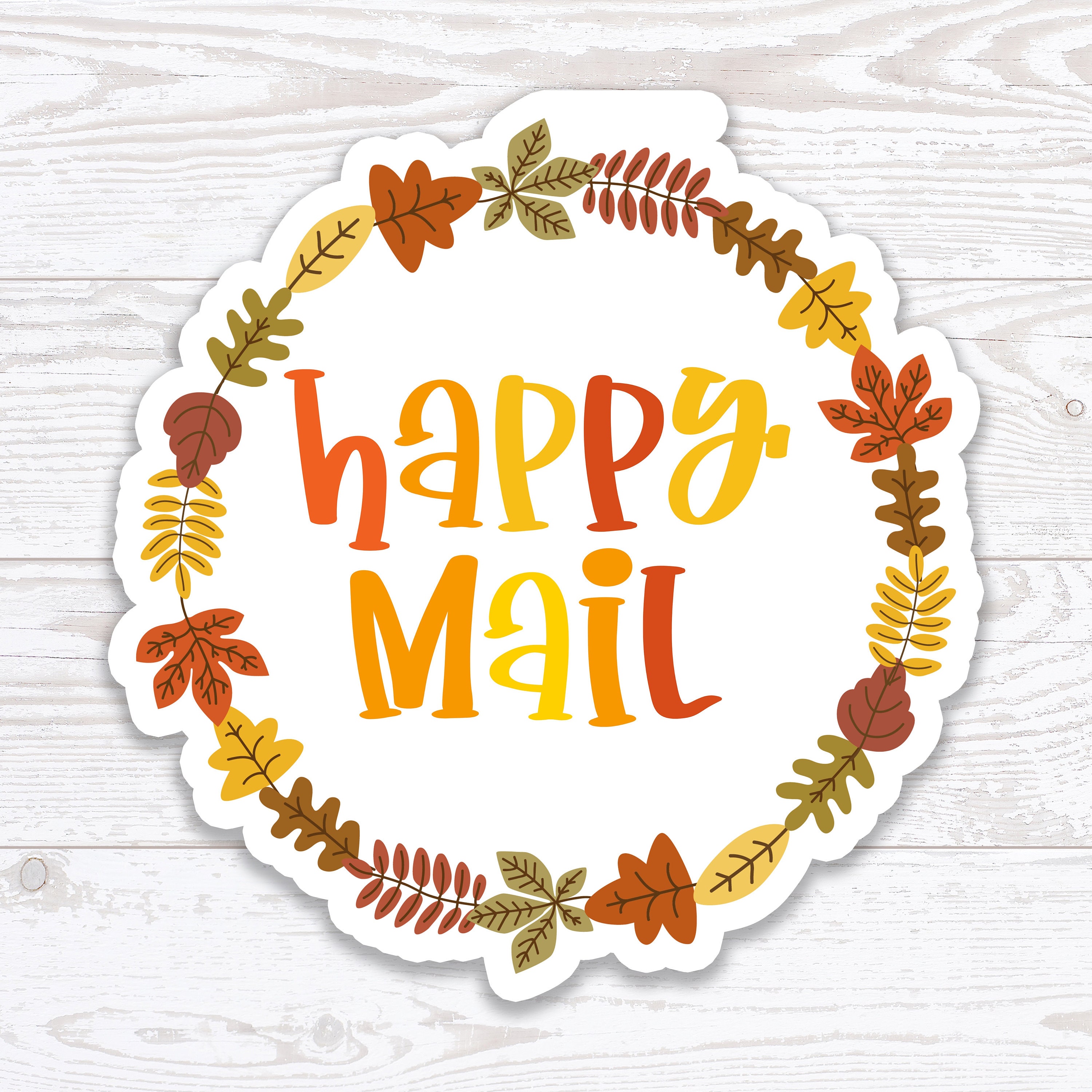 Fall Happy Mail Envelope Seal, Happy Mail Packaging Sticker, Autumn ...
