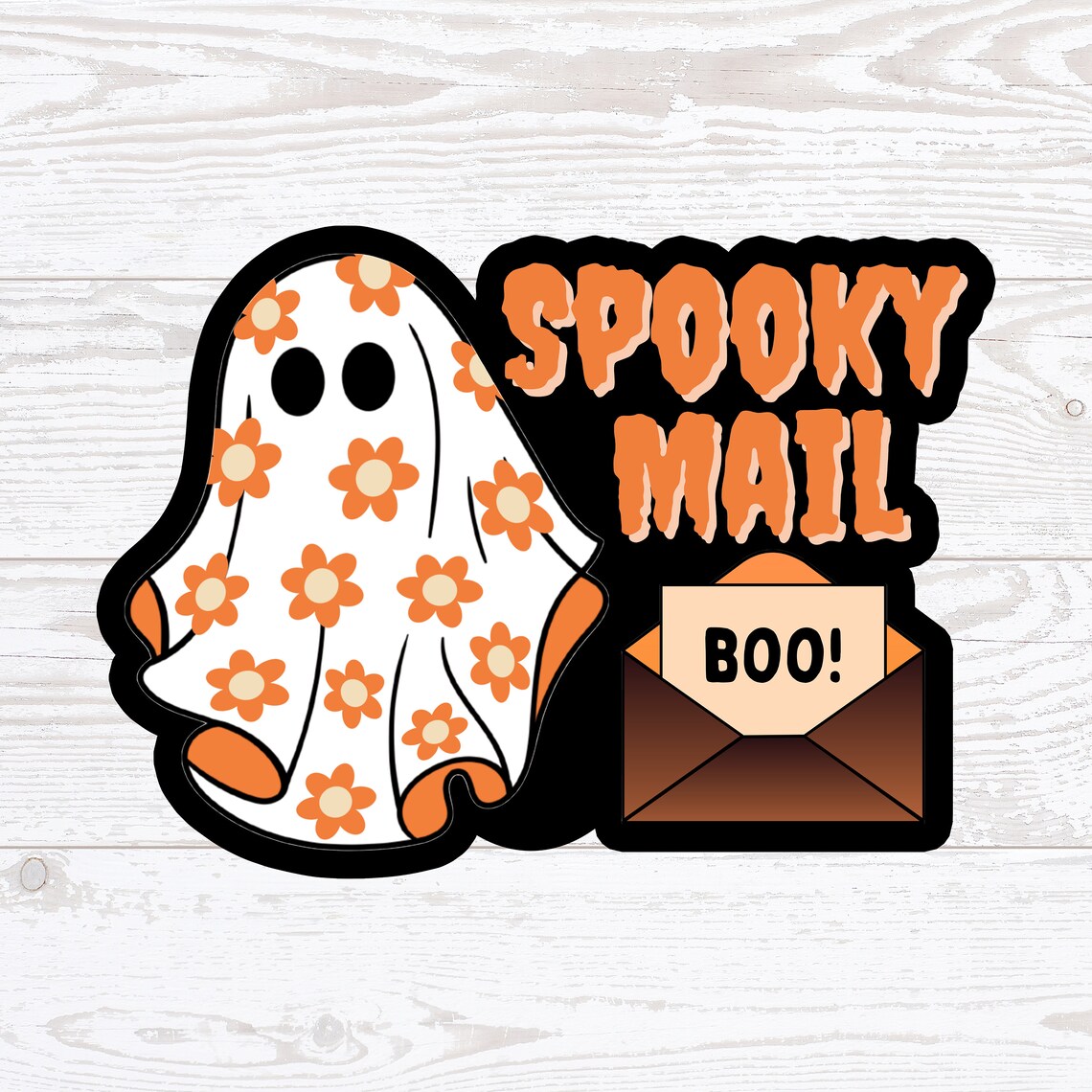Halloween Ghost Spooky Mail Packaging Sticker, Cute Halloween Ghost ...