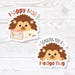 Happy Mail Packaging Label Sticker, Cute Hedgehog, Happy Mail Stickers ...
