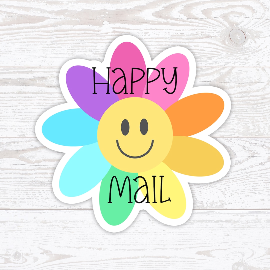 Happy Mail Sticker, Happy Mail Packaging Sticker, Mailing Sticker ...